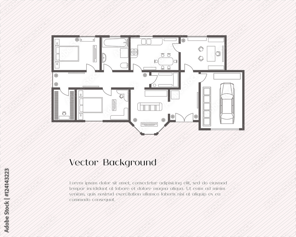 House plan background for card or banner, presentation template, real ...