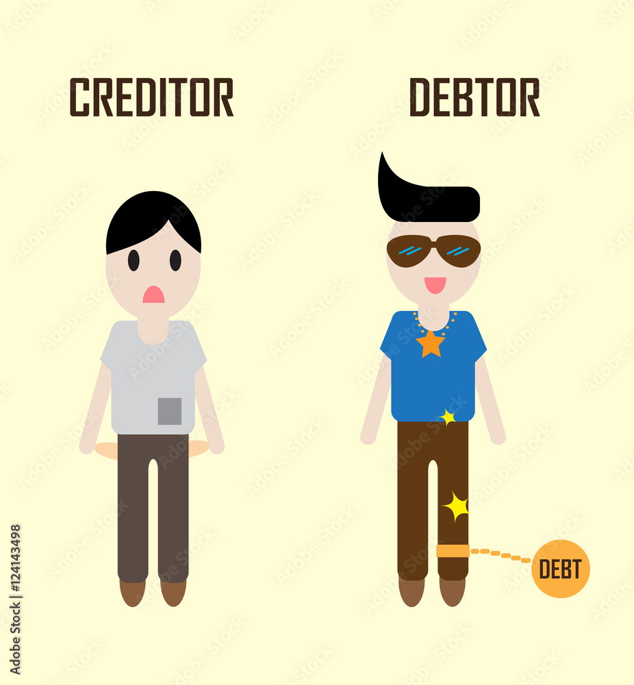 Vector status of creditor when debtor don't pay Stock Vector | Adobe Stock