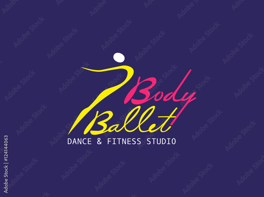 Dance icon concept. Ballet studio logo design template. Fitness dance ...