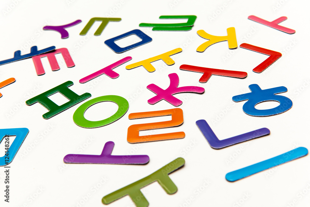 colorful letters of korea on white backgrounds Stock Photo | Adobe Stock