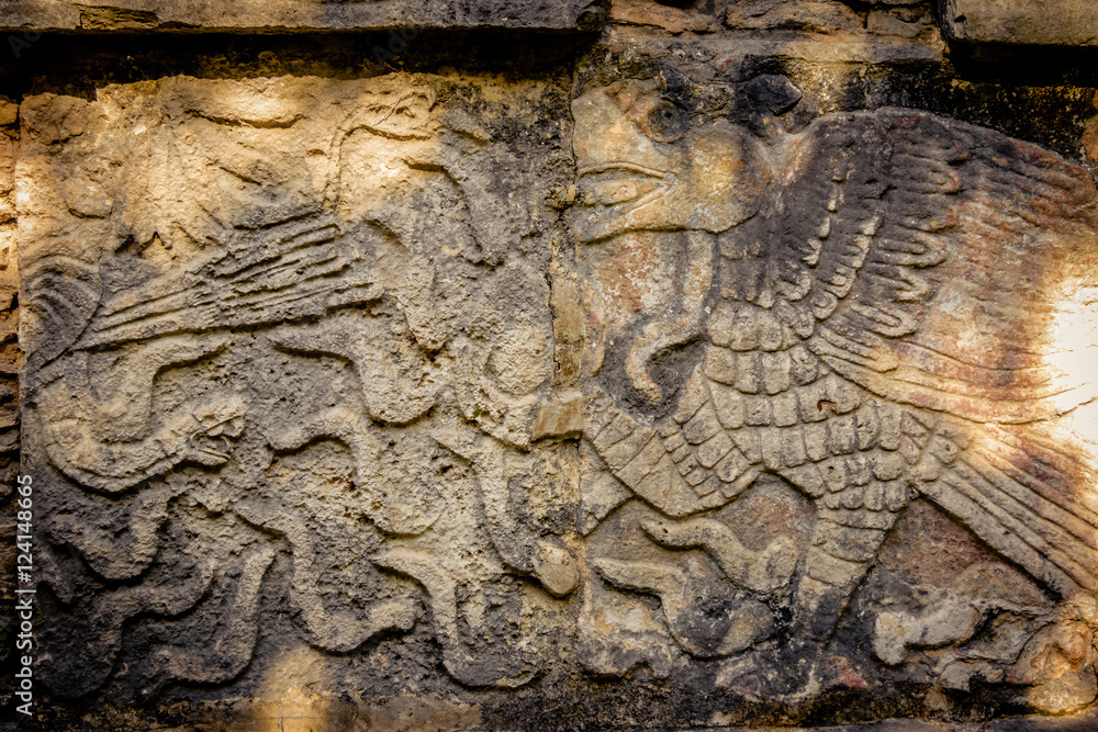 Carvings in the Venus Platform at Ancient Maya Ruins of Chichen Itza ...