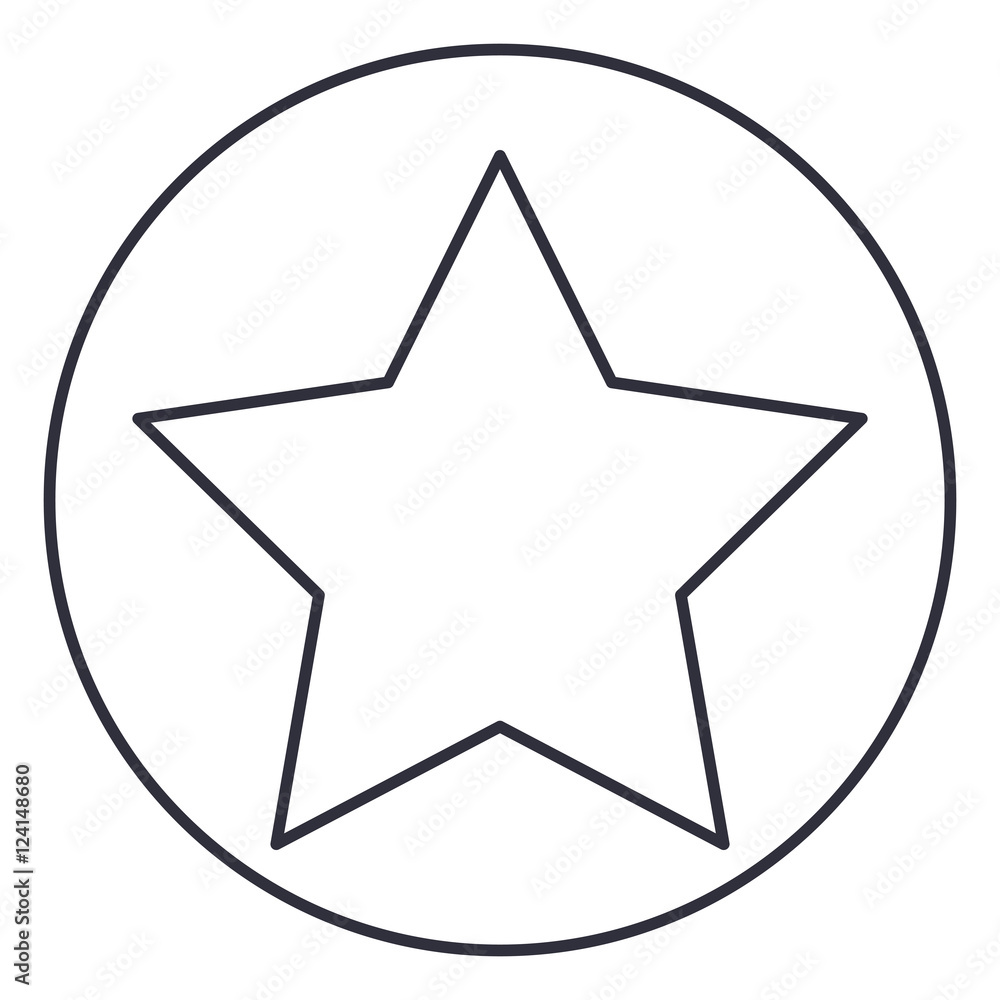 Star inside circle icon. Decoration object award and success theme ...