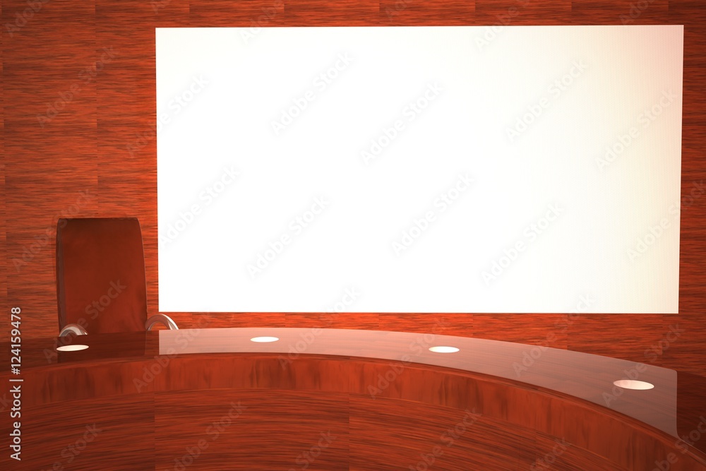 Tv studio with big white screen Stock Illustration | Adobe Stock