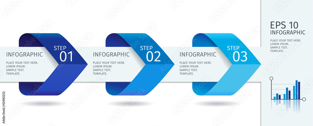 Infographic arrows with step up options. Vector template in flat design ...