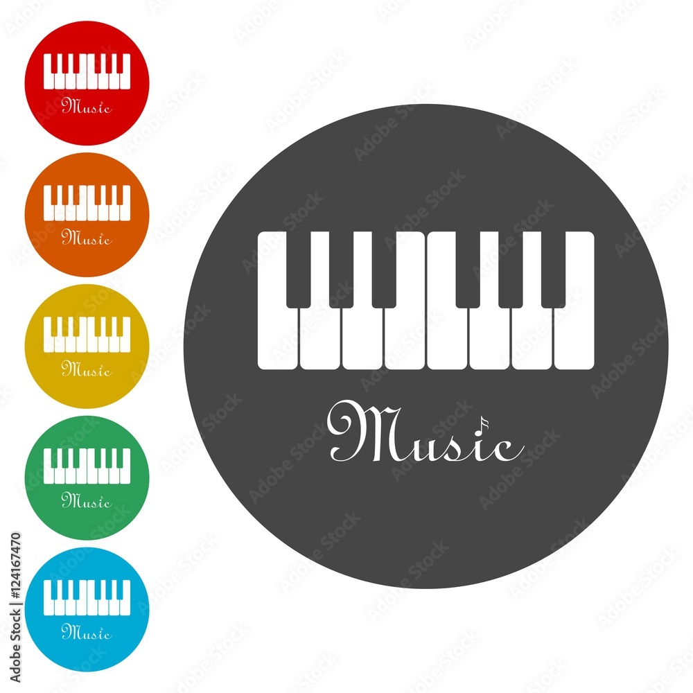 Music piano keyboard sign. Vector illustration Stock Vector | Adobe Stock