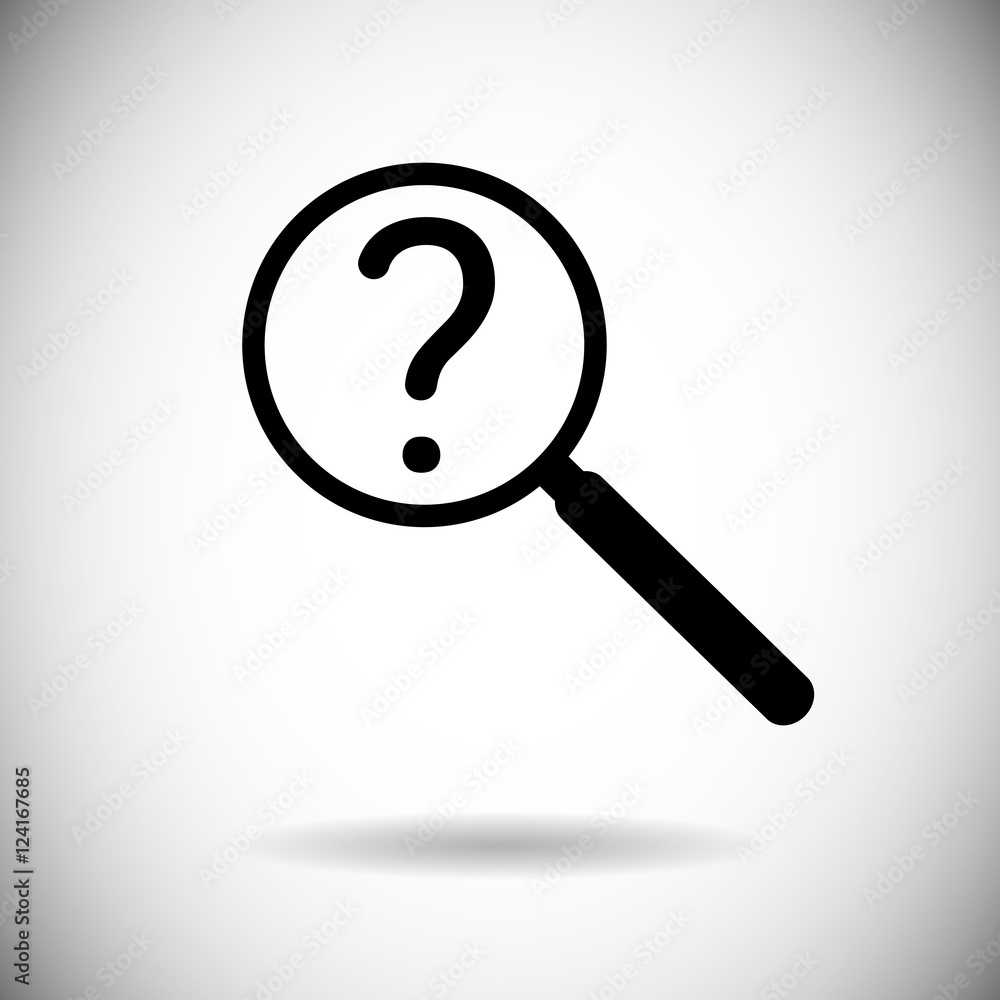 Magnifying Glass With Question Mark Search Icon Flat Vector ...