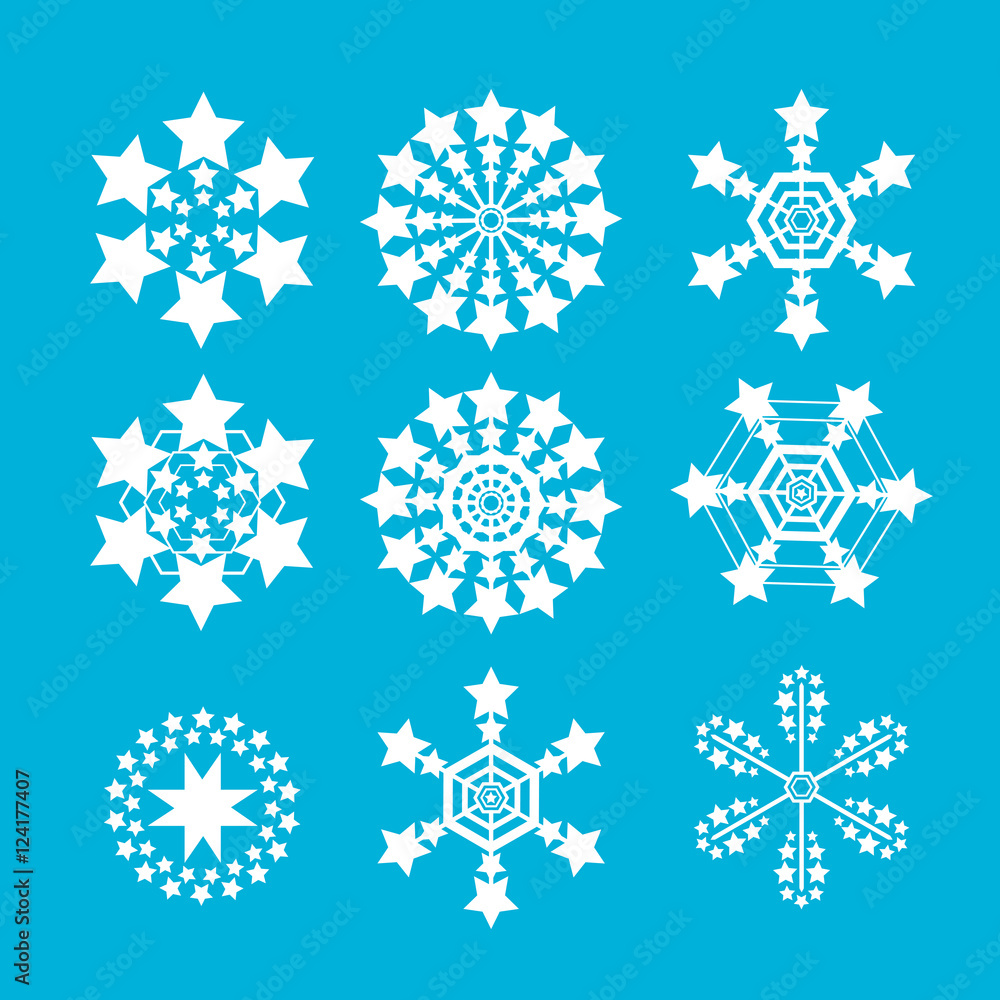 Snowflakes vector set. snow flake icon Stock Vector | Adobe Stock
