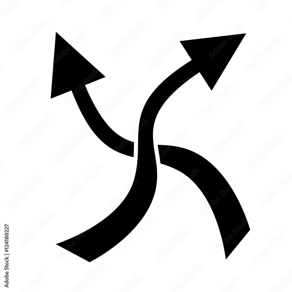 Two crossing arrow icon vector. Opposite arrows Stock Vector | Adobe Stock
