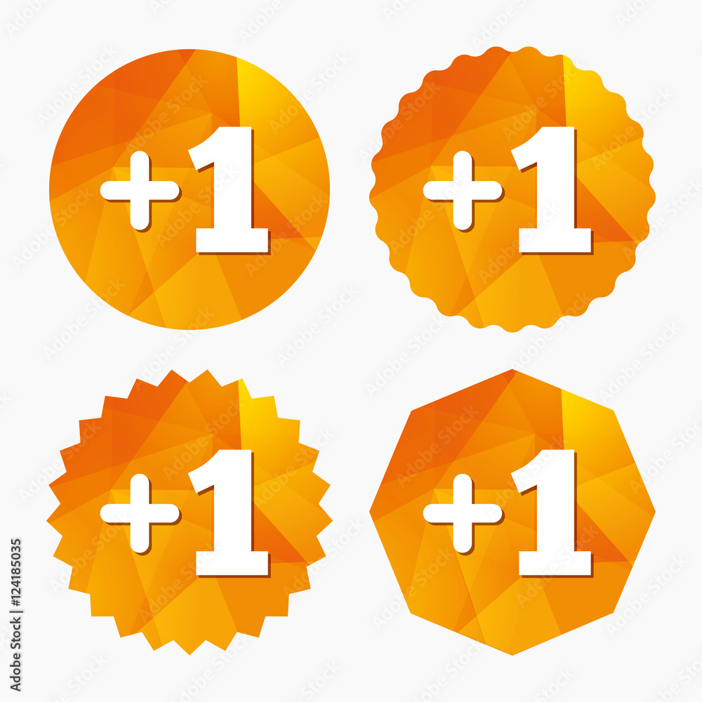 Plus one sign. Add one symbol. Stock Vector | Adobe Stock