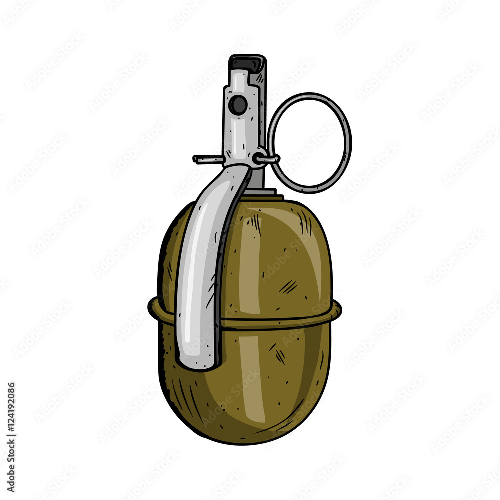 Cartoon hand grenade RGD-5 Stock Vector | Adobe Stock