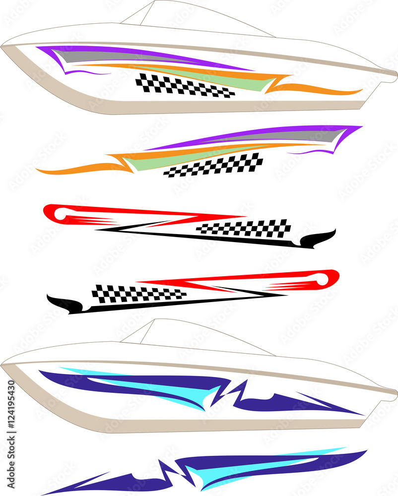 Boat Graphics, Stripe : Vinyl Ready Stock Vector | Adobe Stock
