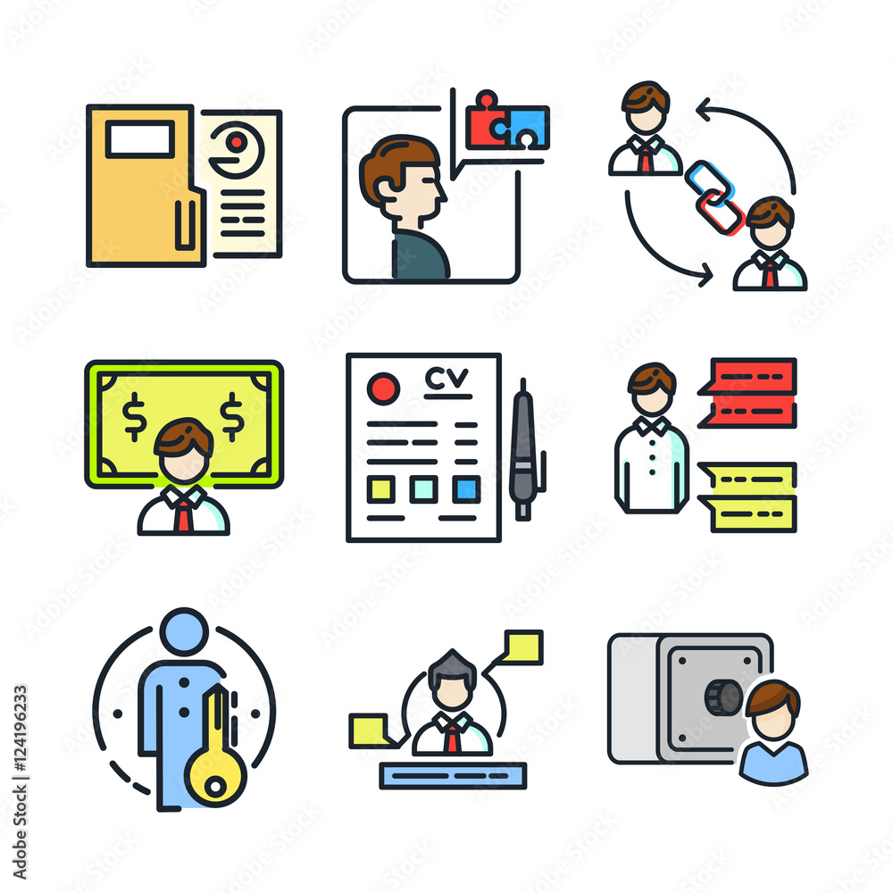 personal work icon set Stock Vector | Adobe Stock
