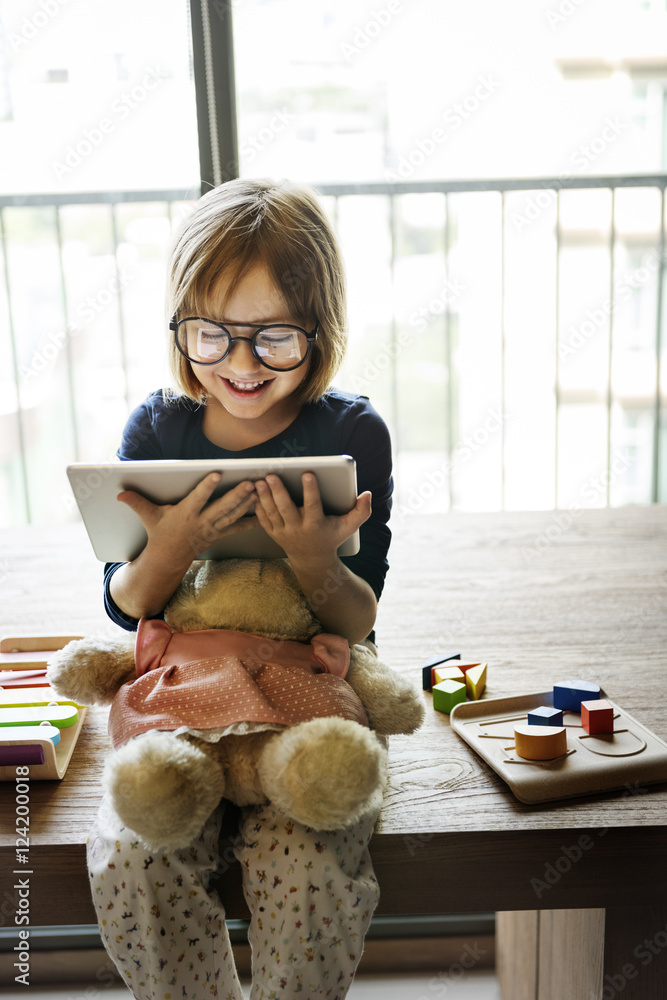 Little Girl Child Development Knowledge Education Concept Stock Photo ...