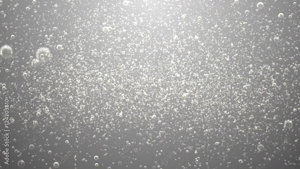 A silver background of soda bubble fizz with last 10 seconds loop at ...