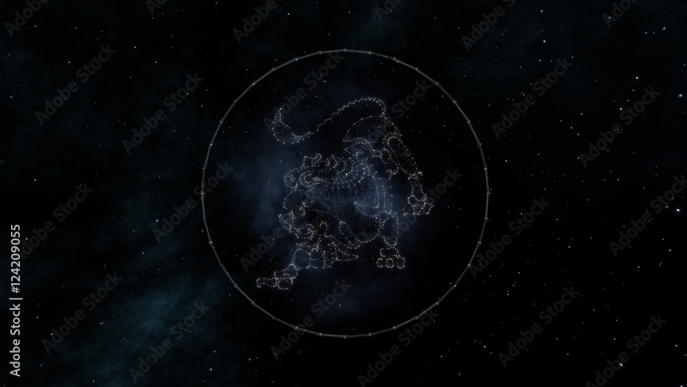 Leo zodiac sign of the beautiful bright stars on the background of ...