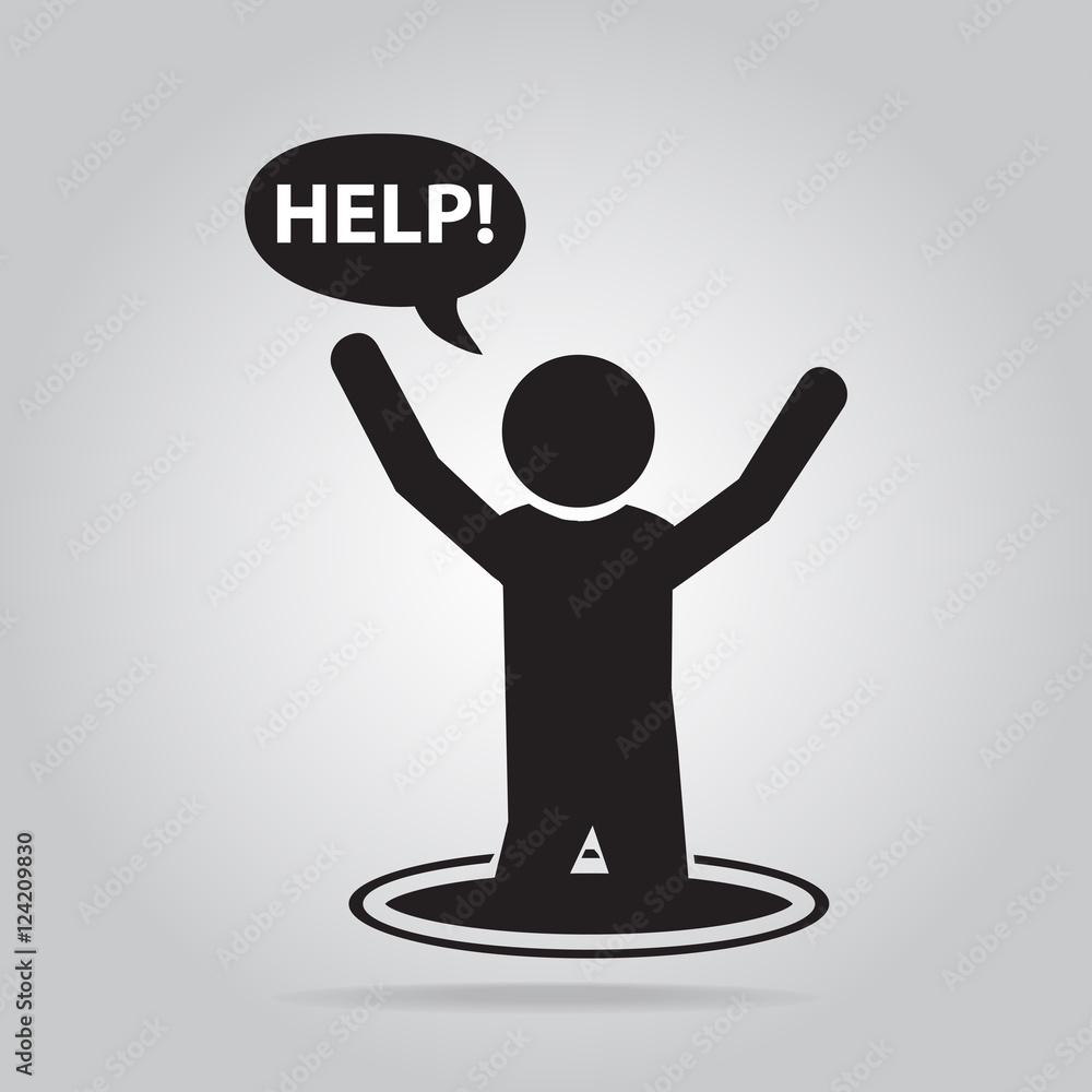 Man falling into hole icon, warning symbol illustration Stock Vector ...