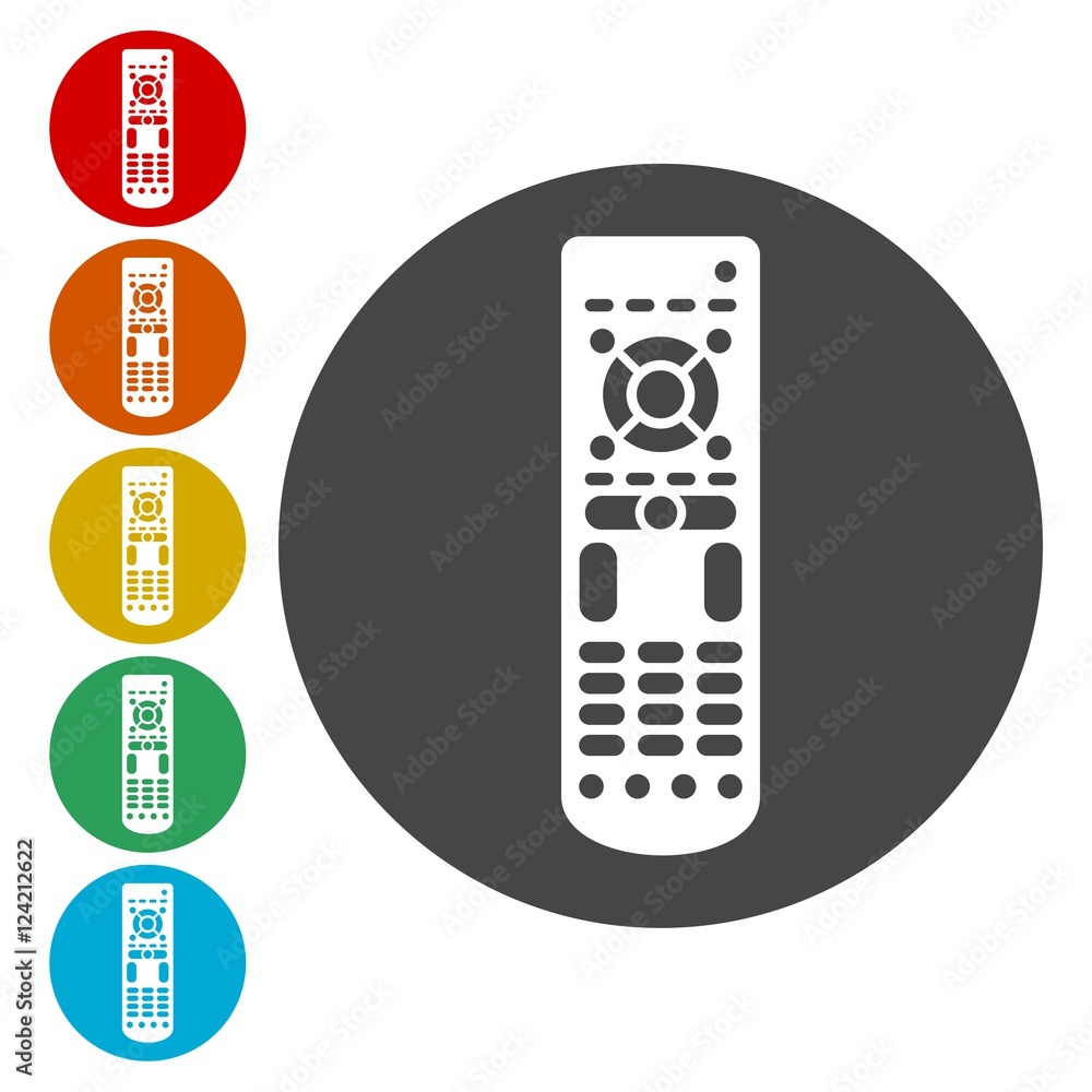 Remote control flat circle icon Stock Vector | Adobe Stock