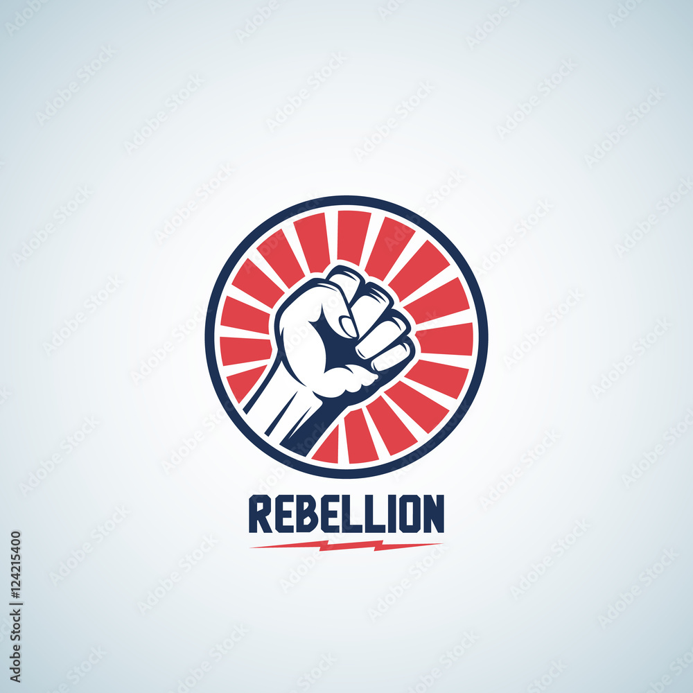 Rebellion Fist Symbol. Abstract Vector Emblem or Logo Template. Hand ...