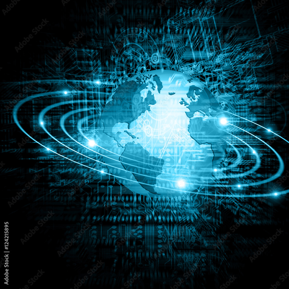 Best Internet Concept of global business.Technological background. Rays ...