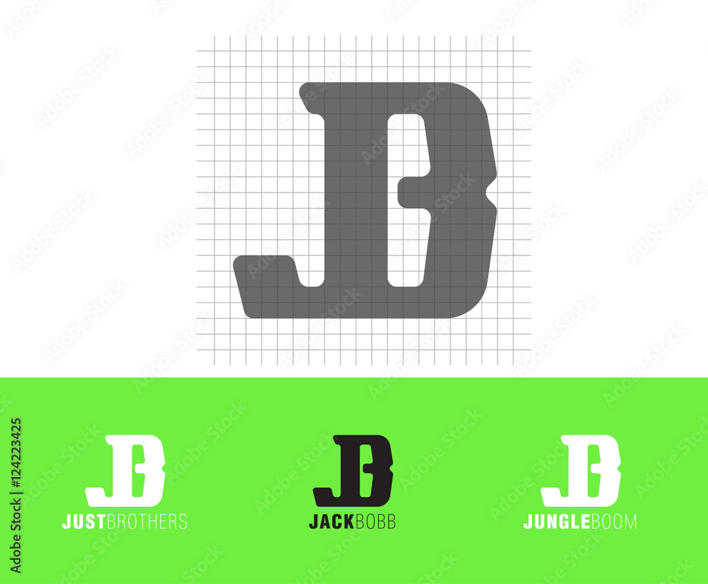 Vector monogram JB, initials JB for branding, logotypes, invitation ...