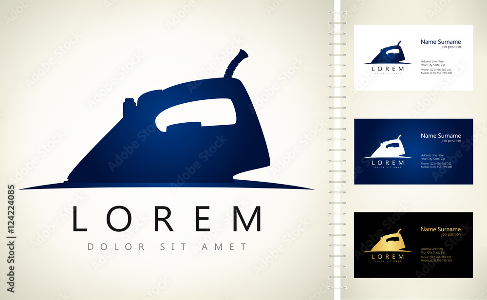 electric iron symbol. Steam iron logo vector. Stock Vector | Adobe Stock