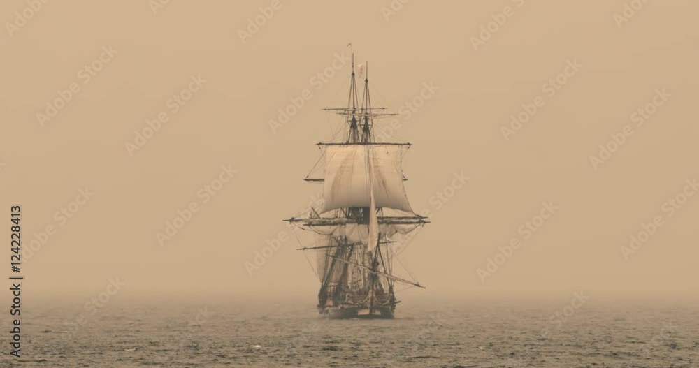 Slow motion of old ship sailing in sea Stock Video | Adobe Stock