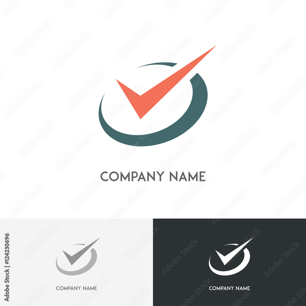 Time logo - clock with check mark on the white background Stock Vector ...