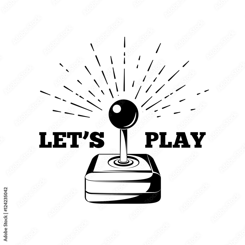 Retro joystick isolated on white background, vector illustration Stock ...