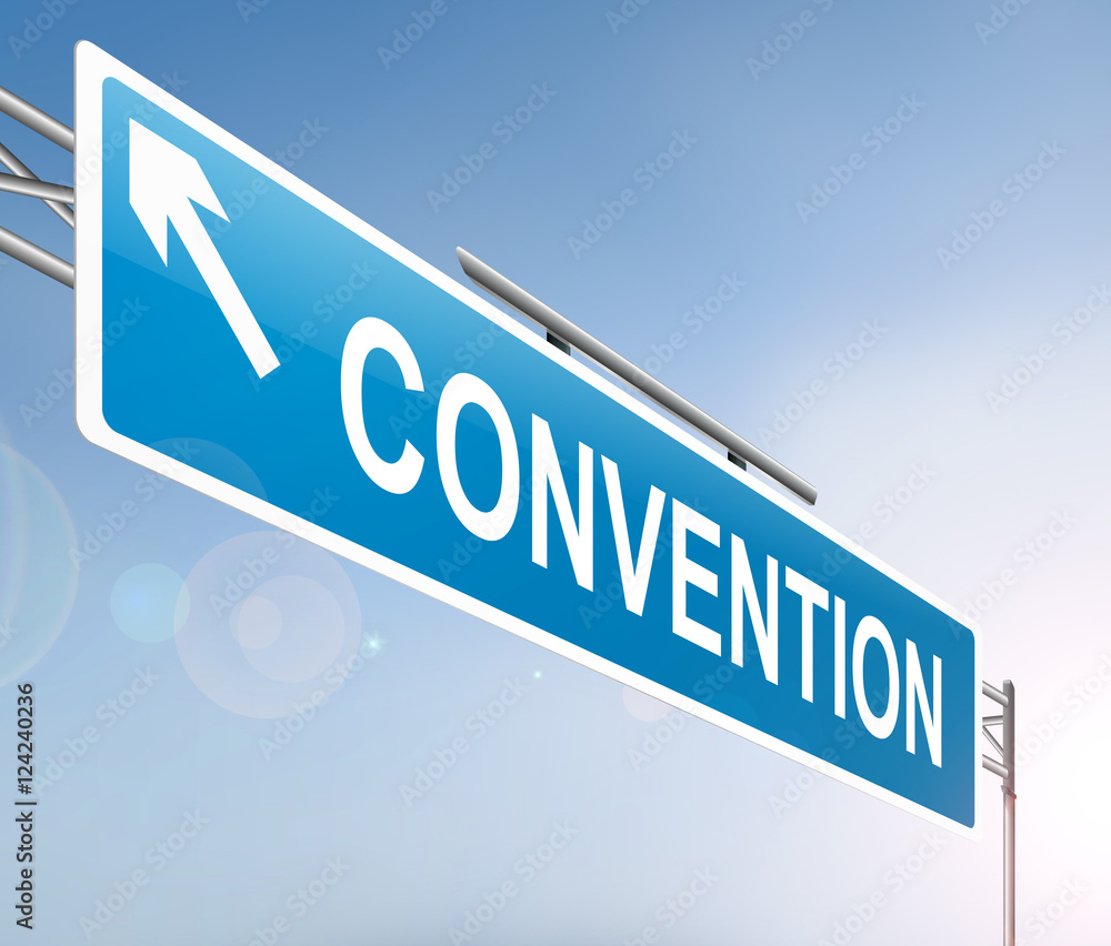 Convention sign concept. Stock Illustration | Adobe Stock