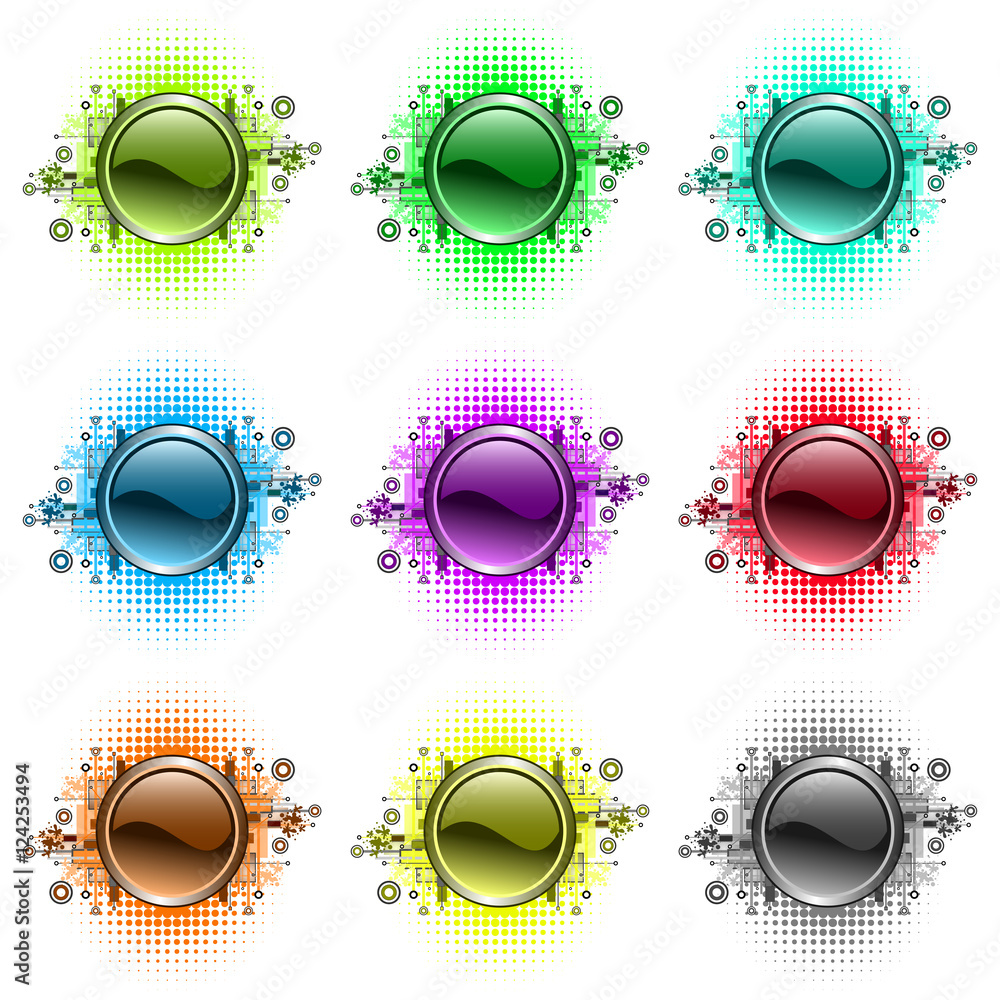 Hi-tech vector buttons. User interface design. EPS10 vector ...