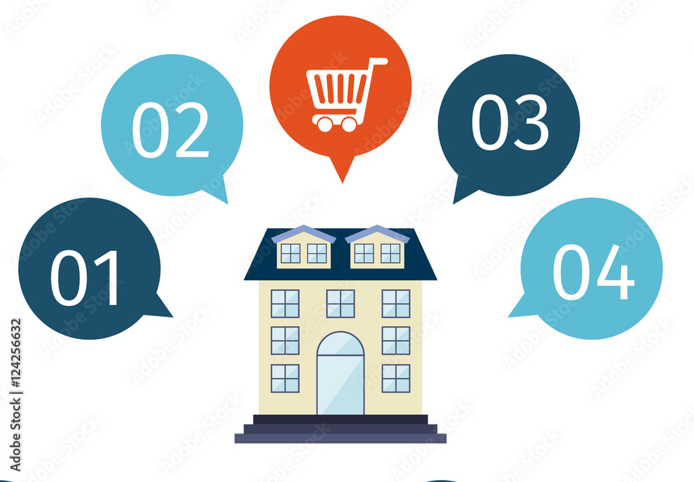 Upscale Real Estate Infographic with Talk Bubble Tabs Stock Template ...