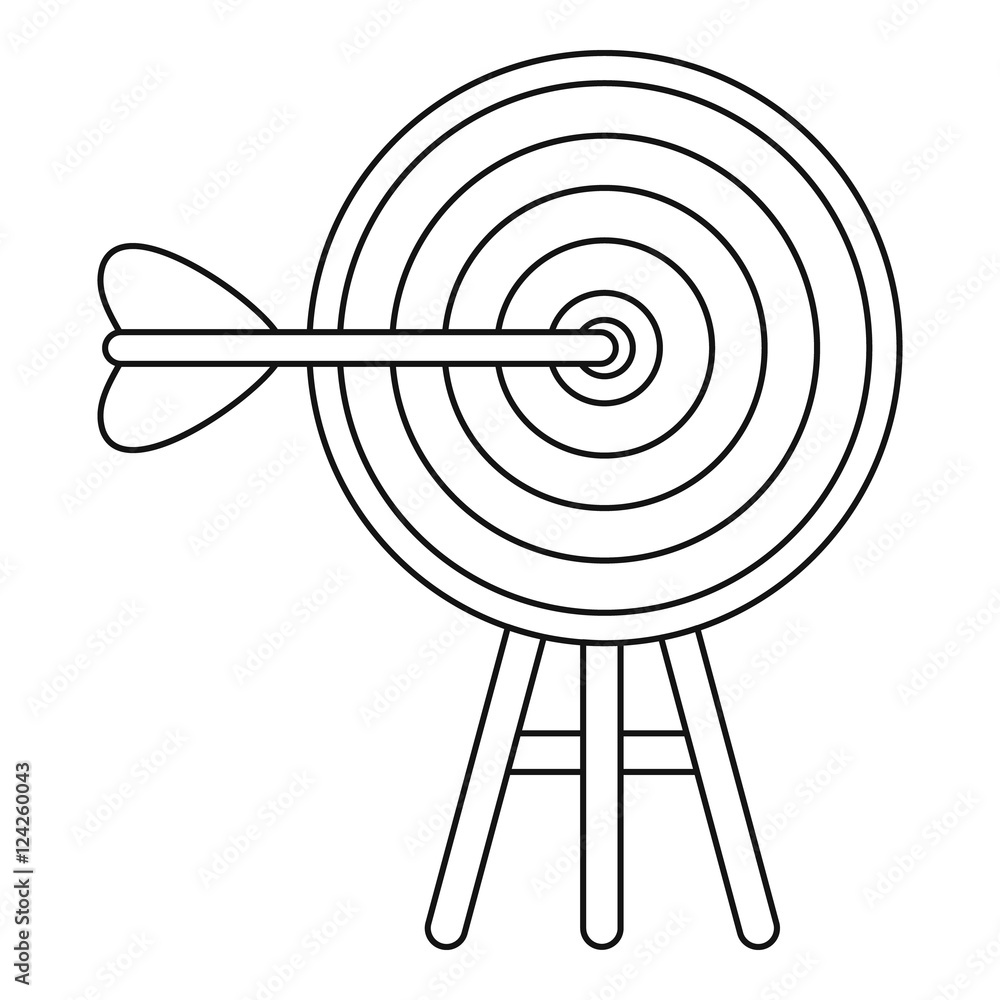 Target icon. Outline illustration of target vector icon for web Stock ...