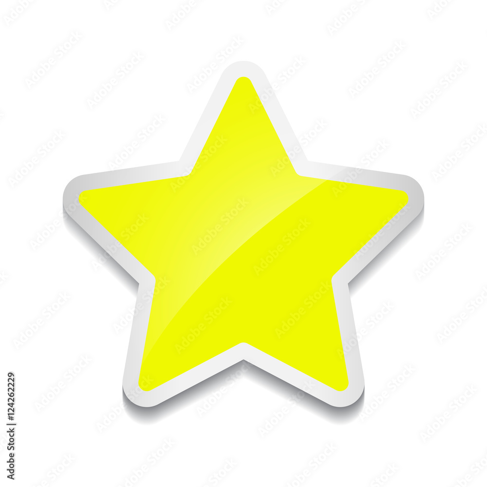 Star icon, sticker on white background. Stock-Vektorgrafik | Adobe Stock