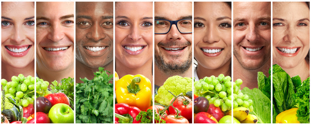 people with fruits and vegetables Stock Photo | Adobe Stock