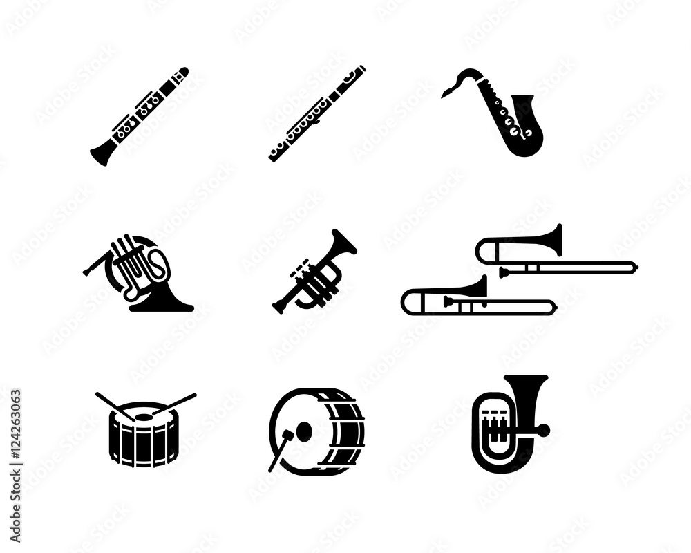 Marching Band Instruments Vector