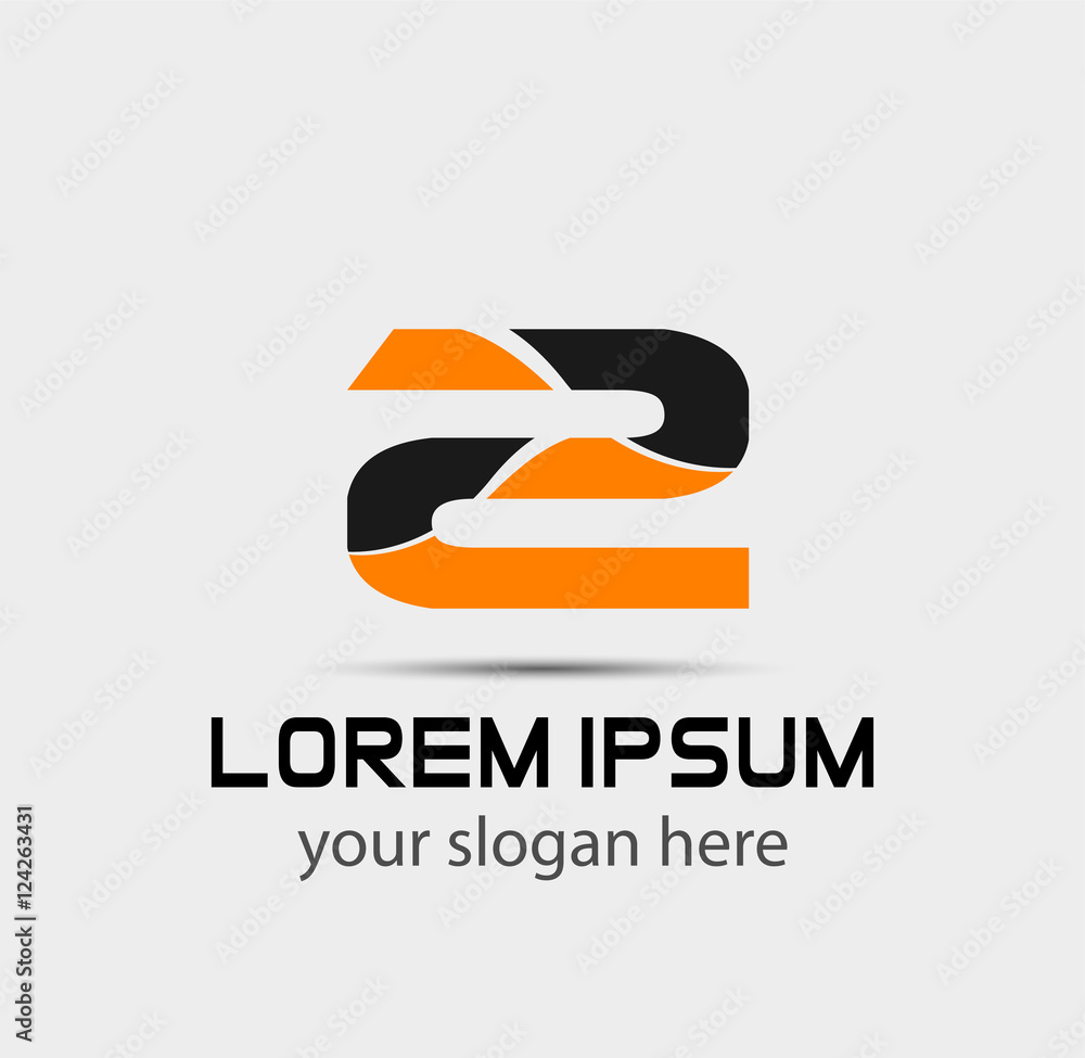 Number logo design.Number two logo Stock Vector | Adobe Stock