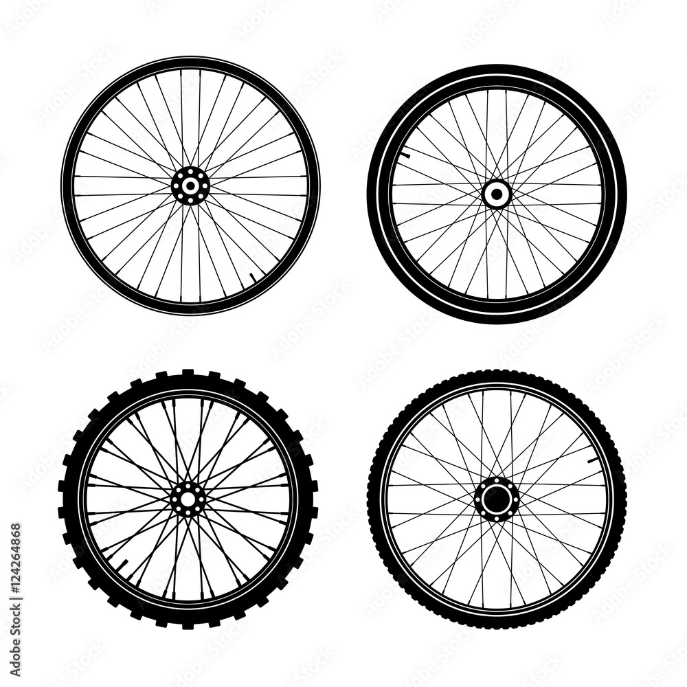Wheel silhouette Stock Vector | Adobe Stock