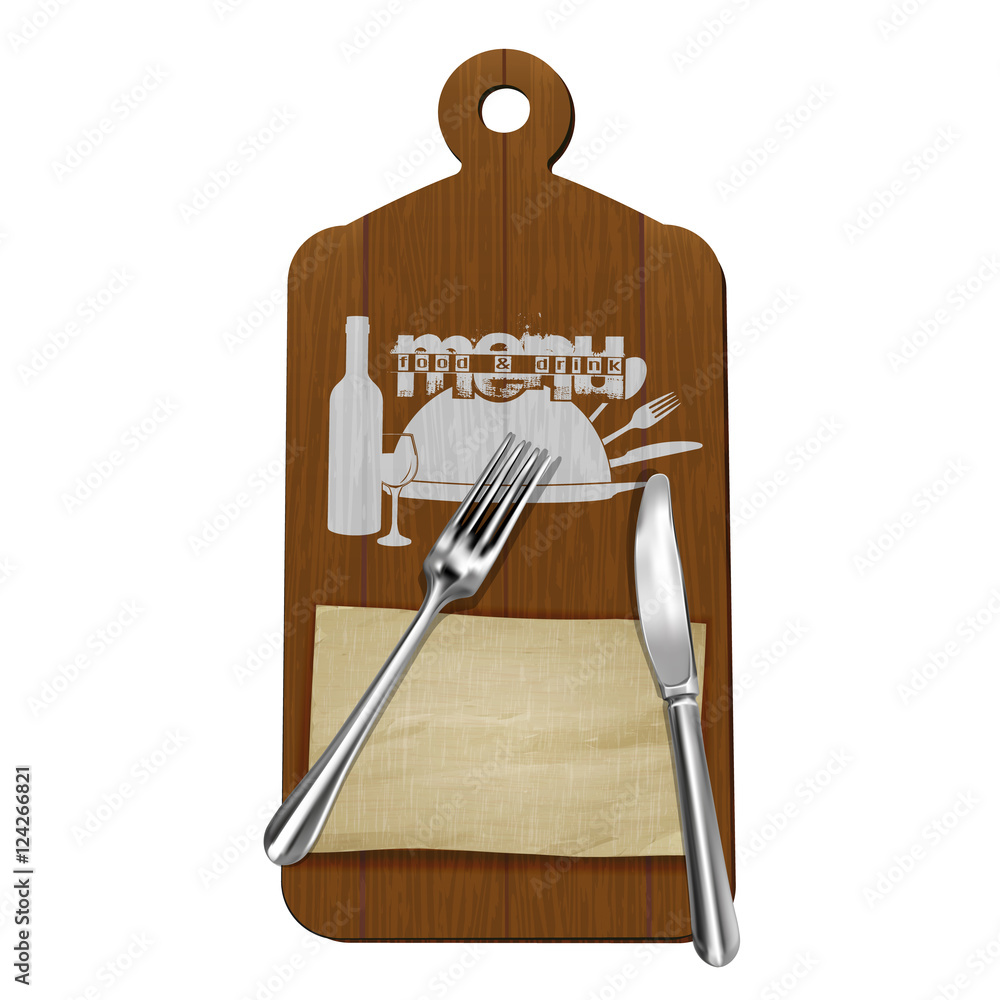 restaurant menu template cutting boards and old paper uno Stock Vector ...