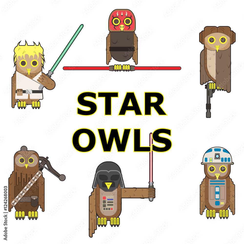 Star owls Stock Vector | Adobe Stock