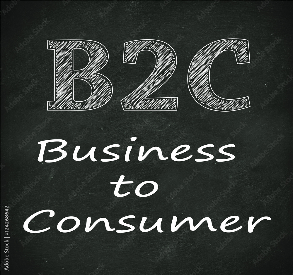 Chalkboard illustration of b2c - business to consumer Stock ...