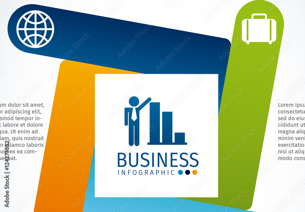 Pinwheel Tab Business and Finance Infographic with Icon Set 1 Stock ...