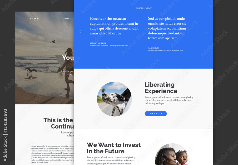 Shasta Responsive Page Layout Stock Template | Adobe Stock