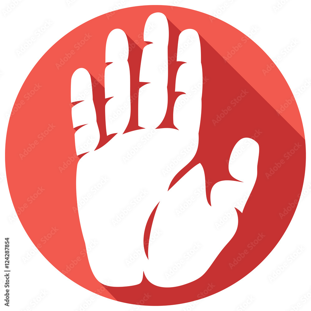 stop hand sign flat icon Stock Vector | Adobe Stock