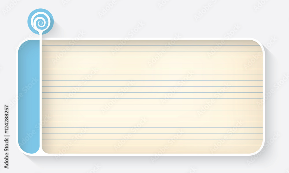 White text box for your text with lined paper and spiral Stock Vector ...