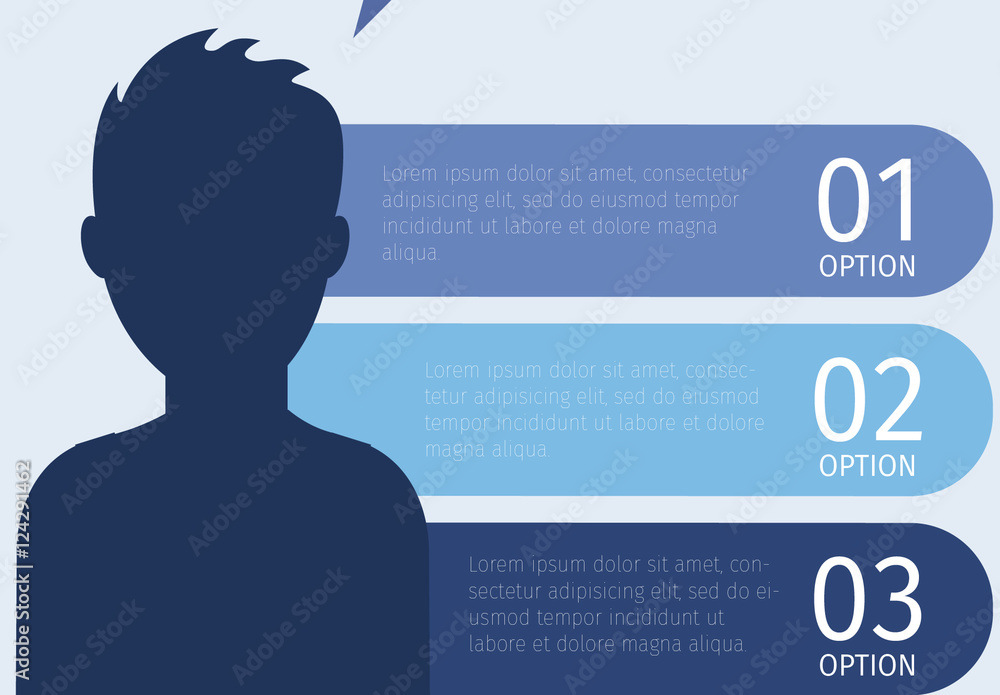 Blue Tone Infographic with Person Icon Element Stock Template | Adobe Stock