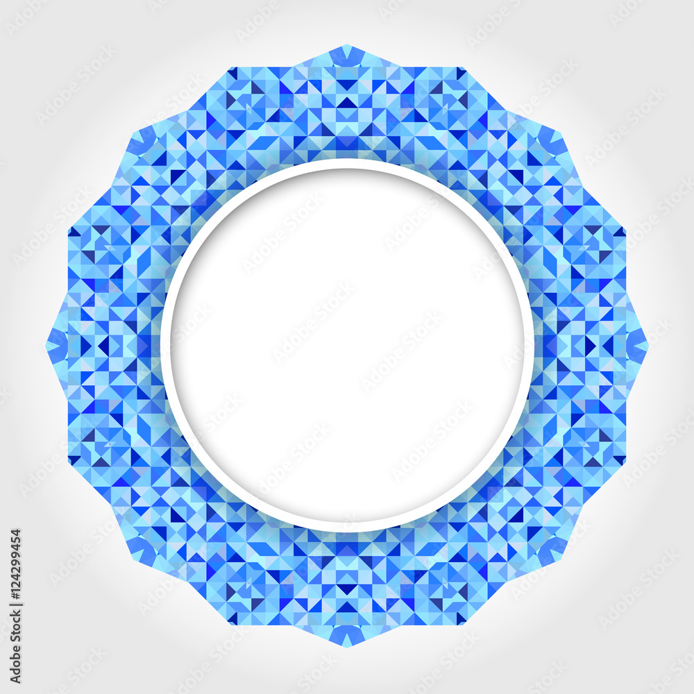 Abstract White Round Frame with Blue Digital Border Stock Vector ...