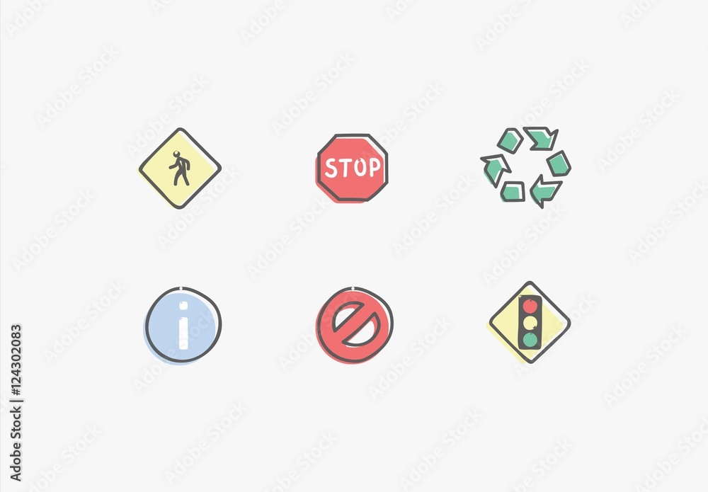 Conjunto de signos y símbolos plantilla de Stock | Adobe Stock