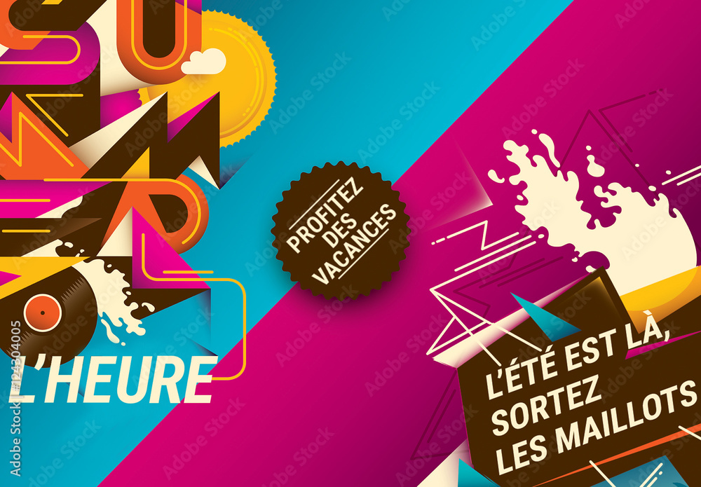 Ensemble d’affiches Été Stock Template | Adobe Stock