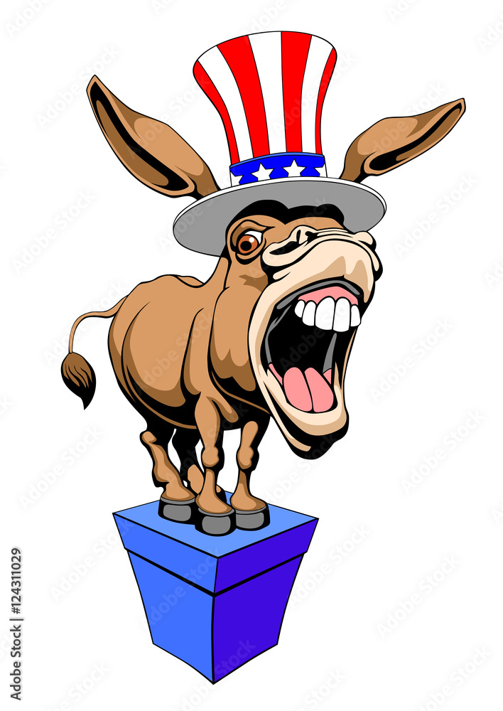 Democrat Donkey. Stock Vector | Adobe Stock