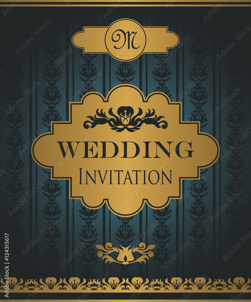 Wedding invitation. Vintage background. Luxury design Stock Vector ...